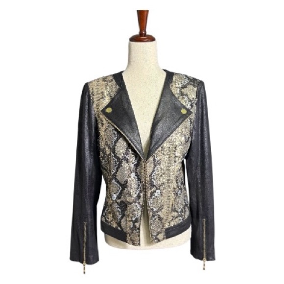 Insight | Jackets & Coats | Nwt Insight Black Faux Leather Snake Skin ...